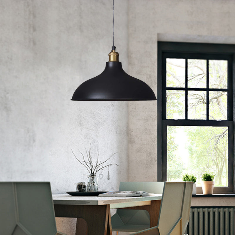 Black Metal Ceiling Pendant - Loft Style Dining Table Light Fixture ...