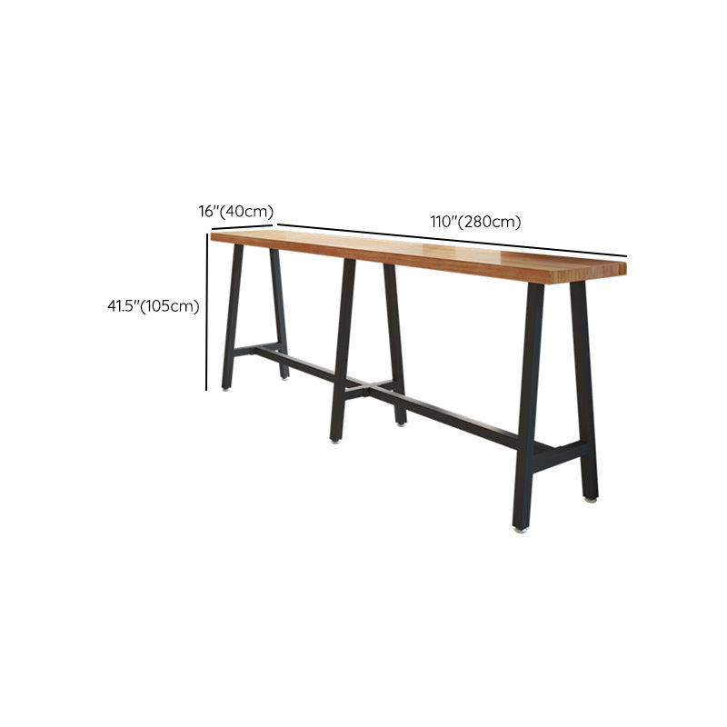 Rectangular Bar Height Table Black Metal Base Bistro Bar Table for ...