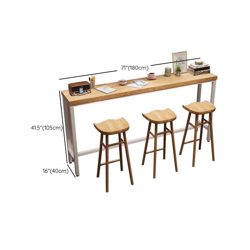 Industrial Style Bistro Bar Desk Pine Solid Wood Rectangle Bar Dining ...